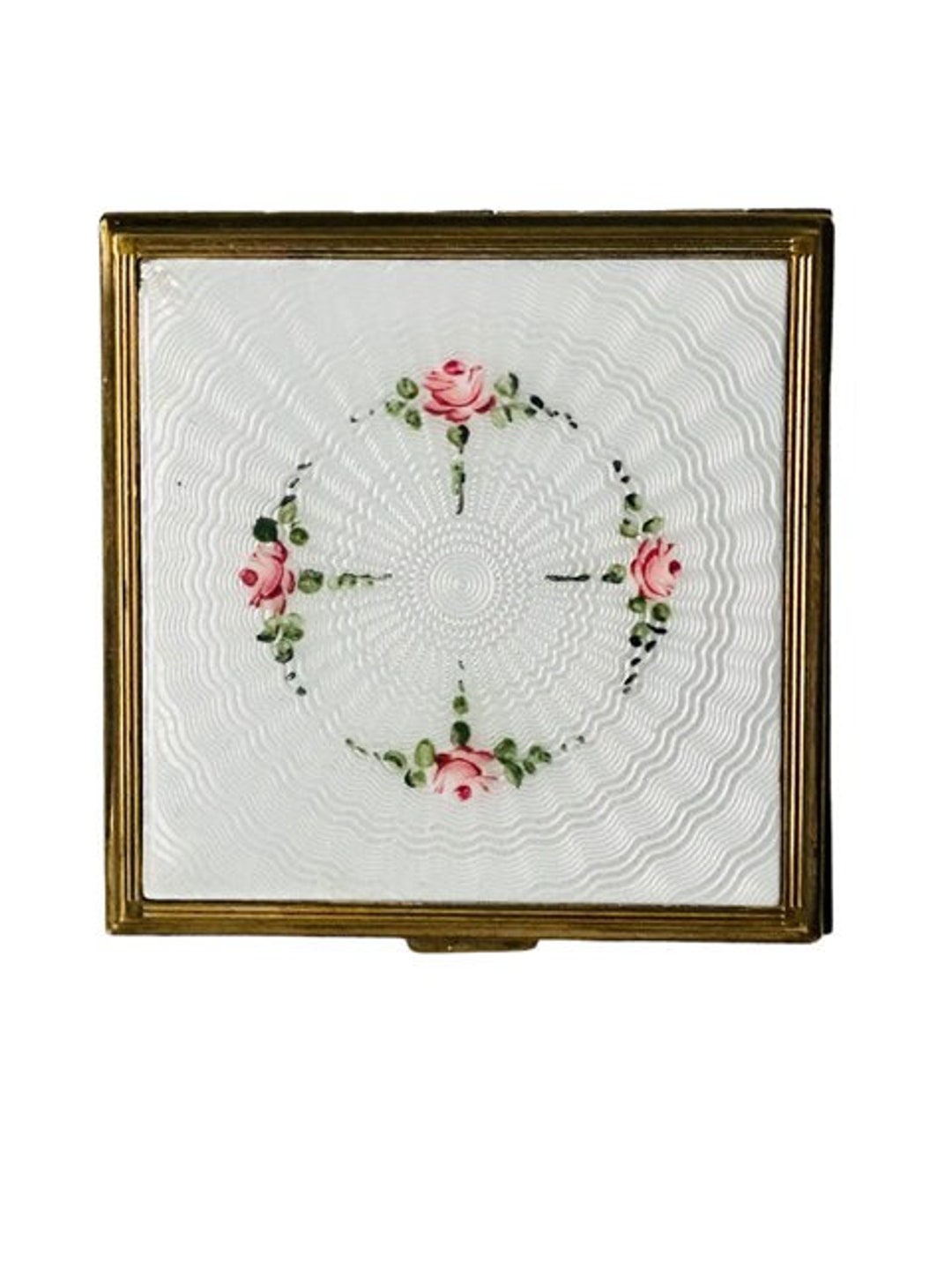 Vintage 1940's Guilloche Enamel Powder Compact - Etsy UK