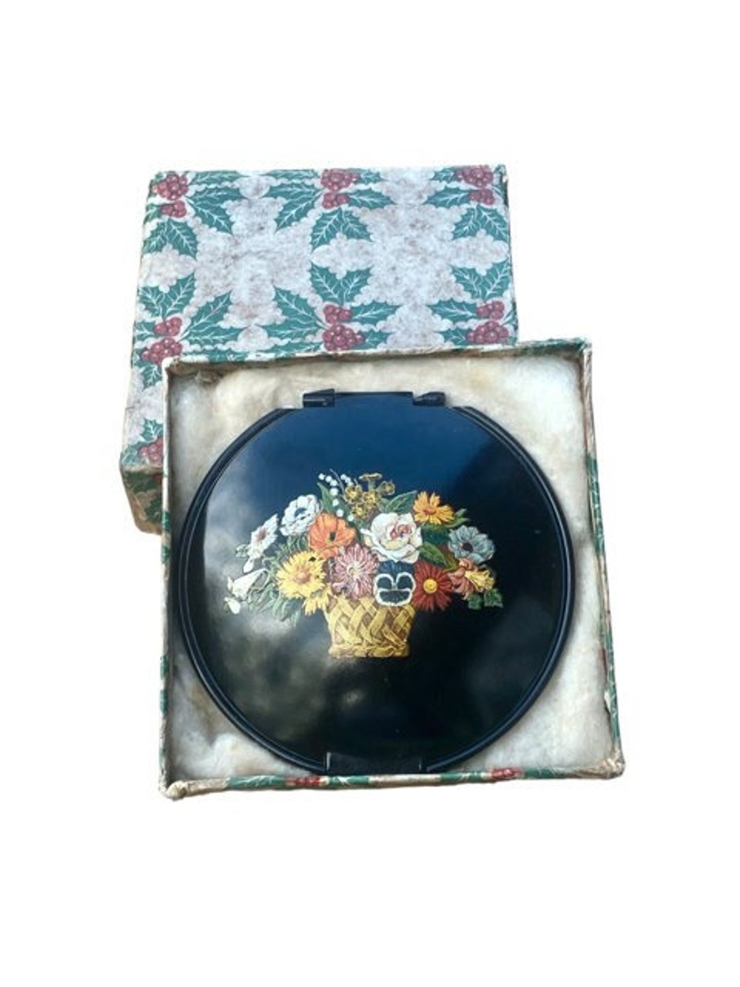 Large 1940's Vintage Celluloid Powder Compact in Original - Etsy
