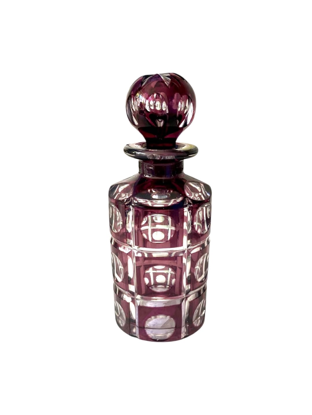 Antique Bohemian Amethyst Overlay Perfume Scent Cologne Bottle Circa ...