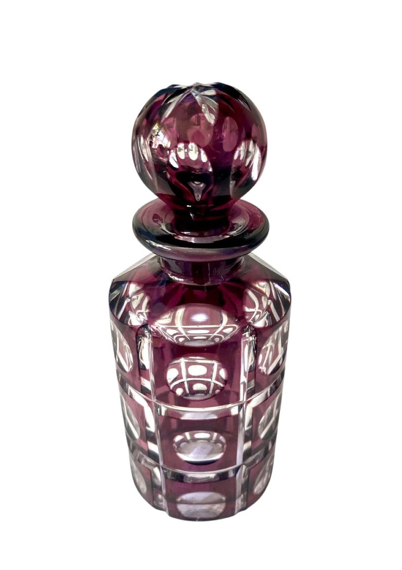 Antique Bohemian Amethyst Overlay Perfume Scent Cologne Bottle Circa ...