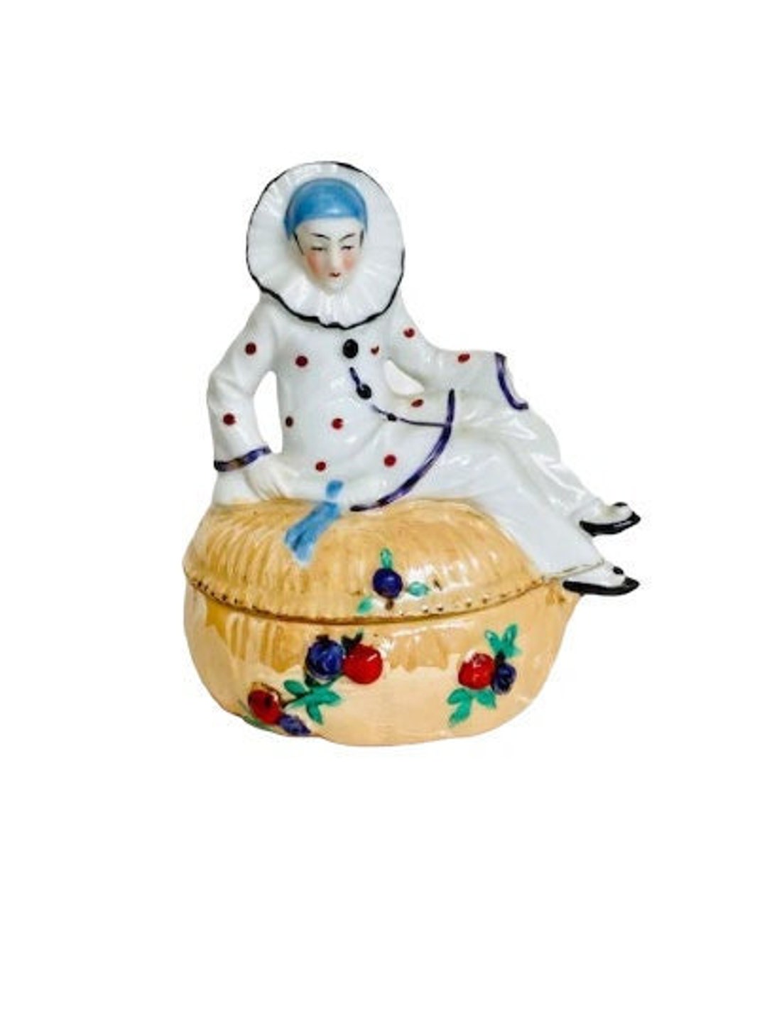 Art Deco Sitzendorf German Porcelain Lustre Glaze Pierrot With Mandolin ...