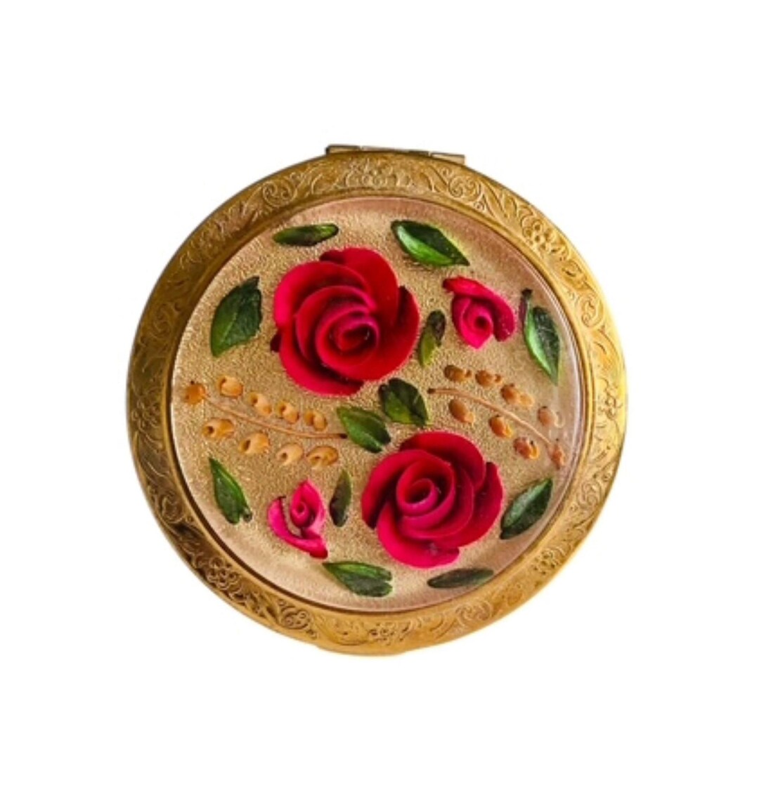 Vintage Melissa Lucite & Flowers Powder Compact Circa 1950 - Etsy