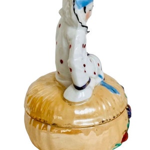 Art Deco Sitzendorf German Porcelain Lustre Glaze Pierrot With Mandolin ...