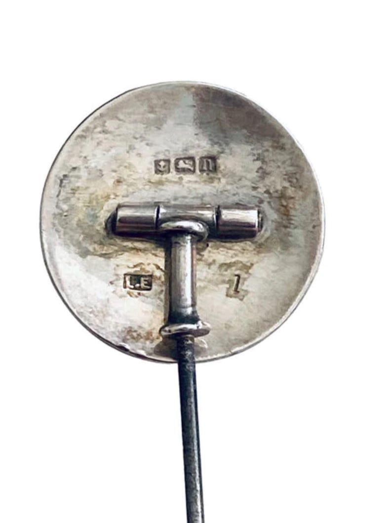 Antique Sterling Silver & Enamel Hinged Head Hat Pin Birmingham 1912 - Etsy