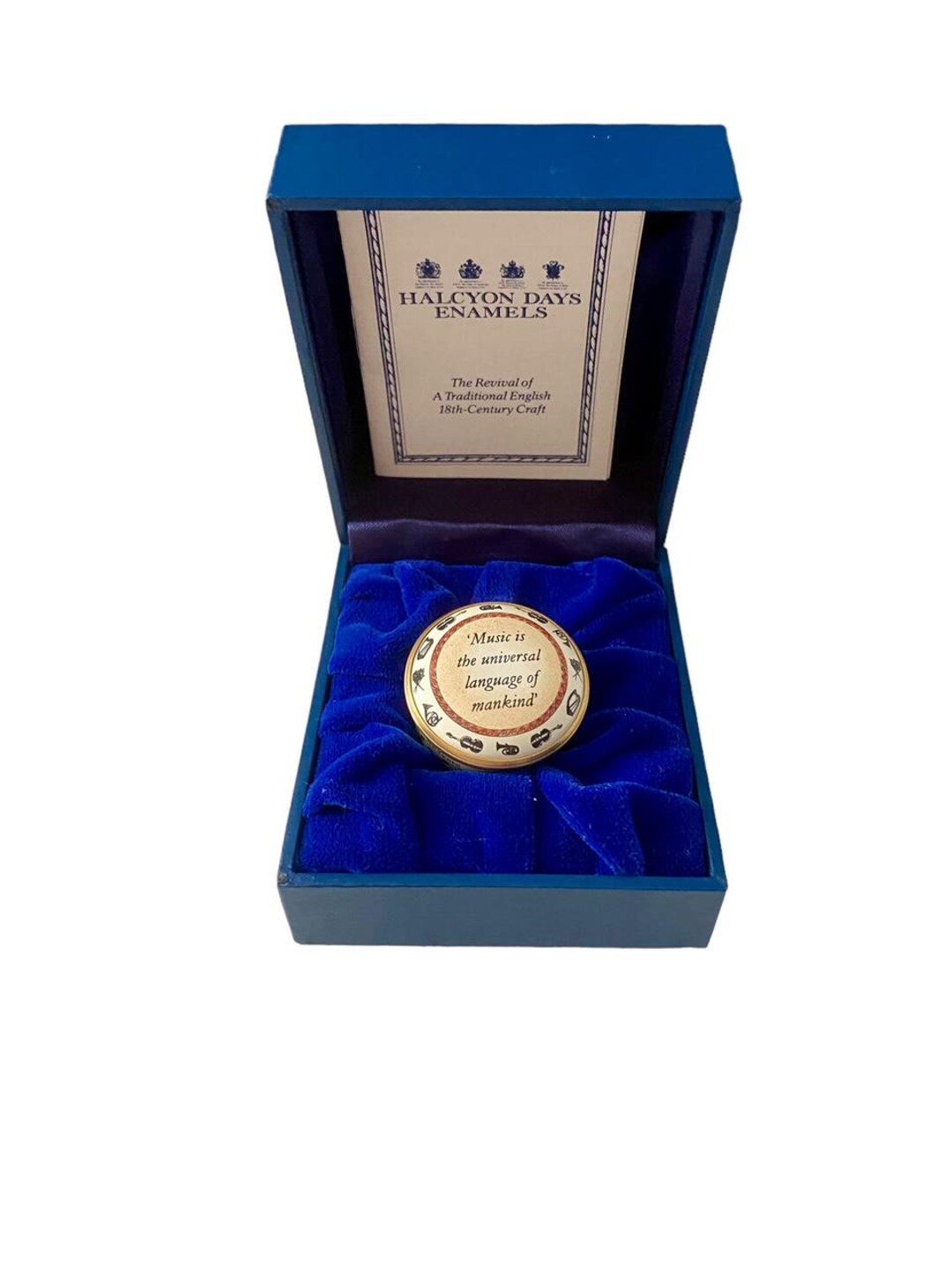 Halcyon Days English Enamels Pill Pot Box Music Longellow Quote - Etsy UK