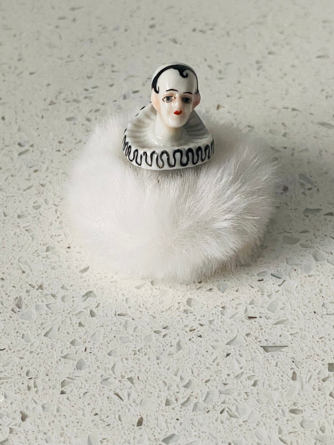 Art Deco 1920's German Porcelain Pierrot / Clown Half Doll Head on ...