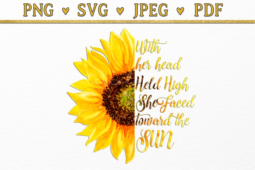 Watercolor Sunflower Clipart, Sunflower SVG, Girl Power Svg, Sunflower ...