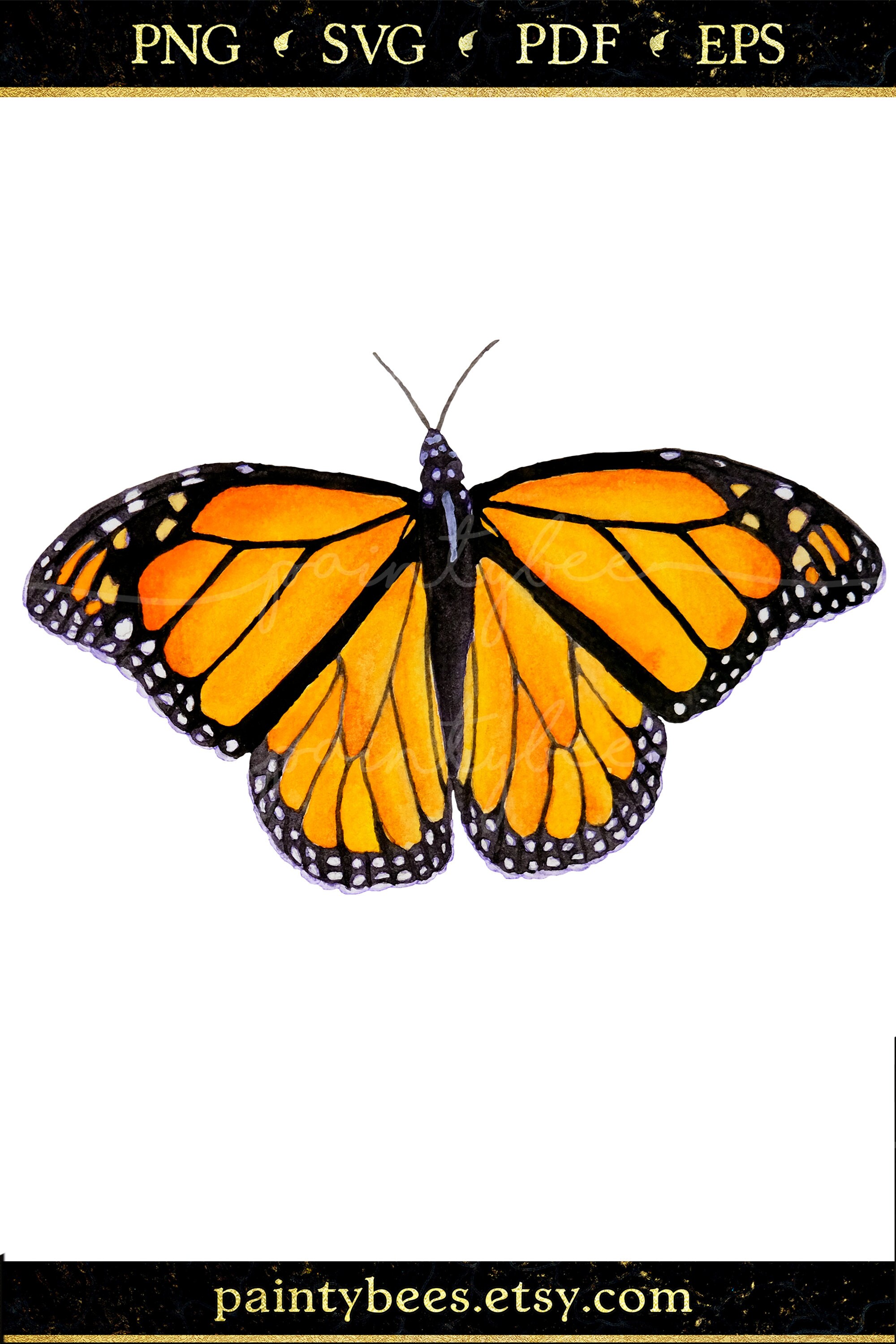 Monarch Butterfly SVG Watercolor Butterfly Illustration for - Etsy