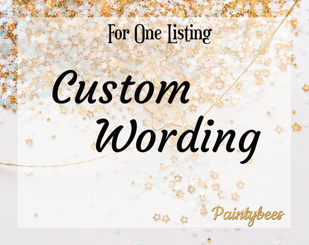 Add On- Customize Wording for One Listing - Etsy