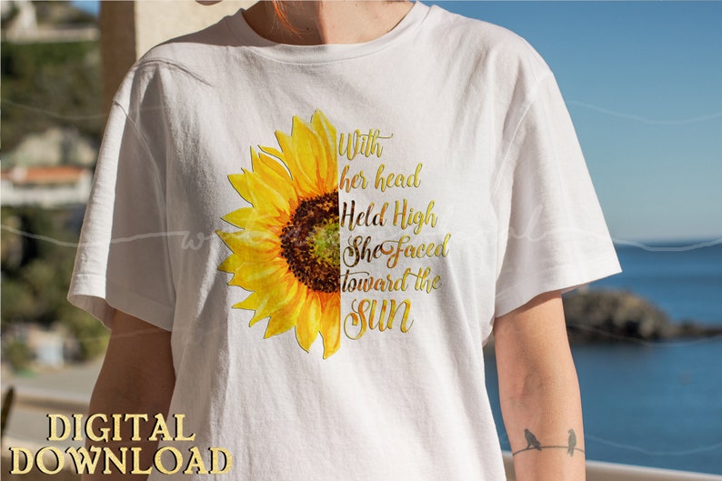 Watercolor Sunflower Clipart Sunflower SVG Girl Power Svg | Etsy