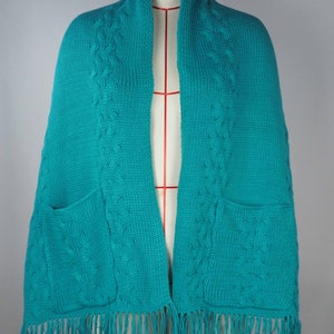 Gift for Her Cotton Shawl Wrap With Pockets, Knitted Wrap With Pocket ...