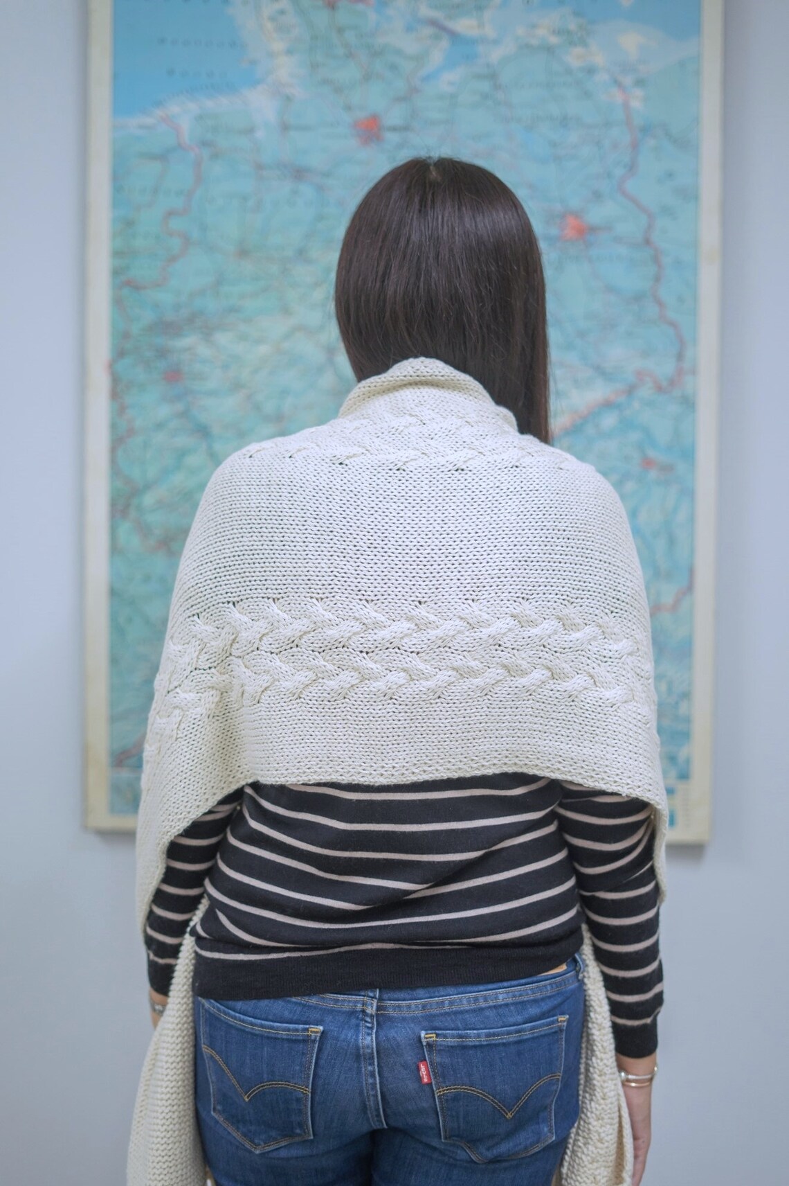 Gift For Her Cotton Shawl Wrap with Pockets Knitted Wrap with | Etsy