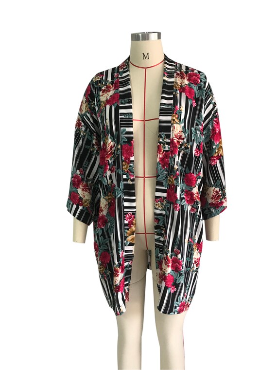 Rayon Kimono Robe Cardigan Cover up Printed Spun Rayon - Etsy