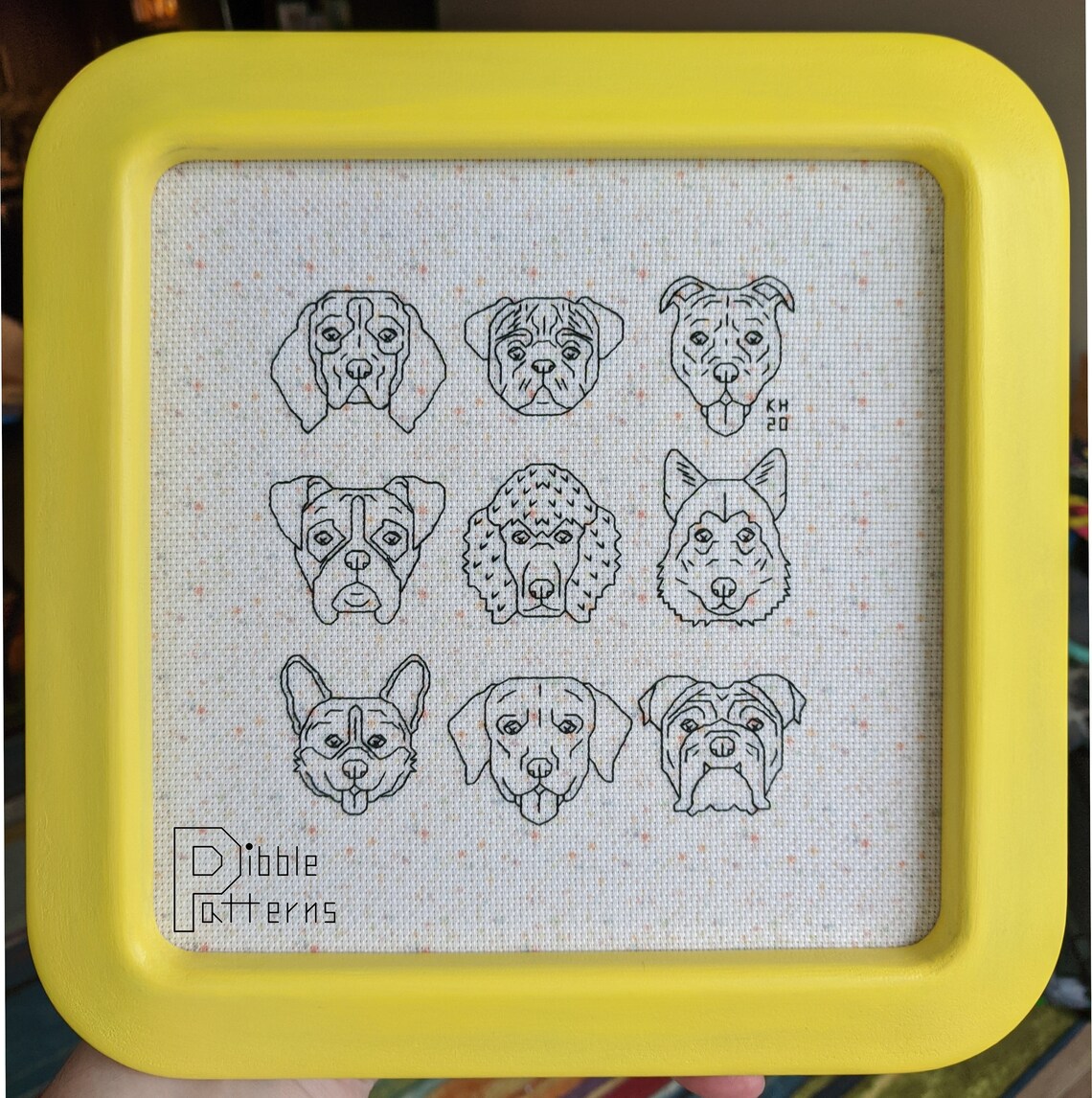 Blackwork Dog Sampler - Modern Cross Stitch Pattern PDF File - Instant ...