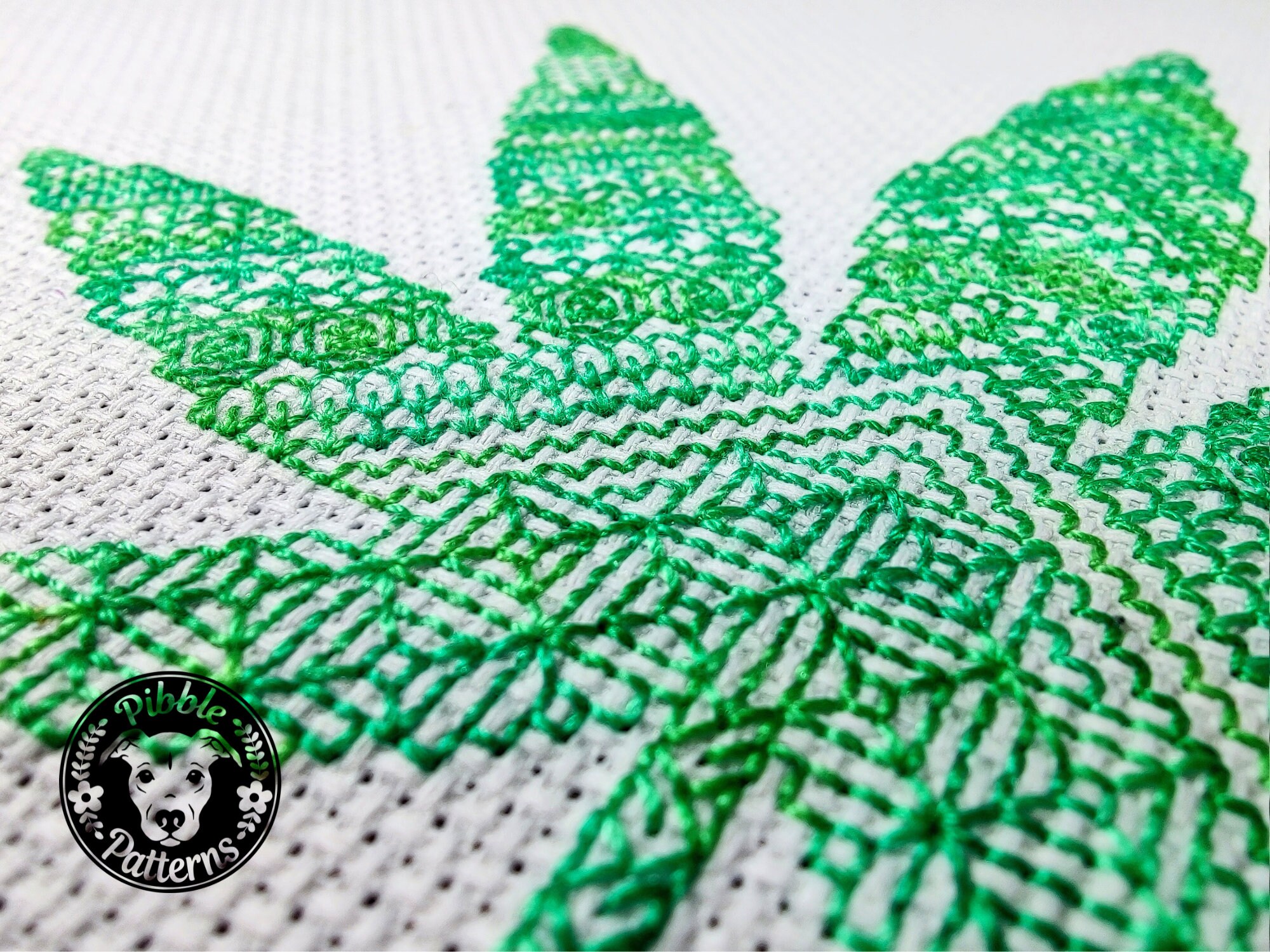 Blackwork Marijuana Leaf - Subversive Modern Cross Stitch Pattern PDF ...