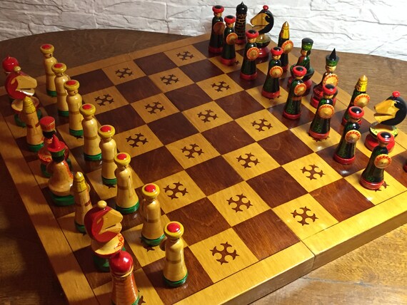 Soviet Chess. Soviet Chess Set. USSR Chess. Hand Painted. - Etsy