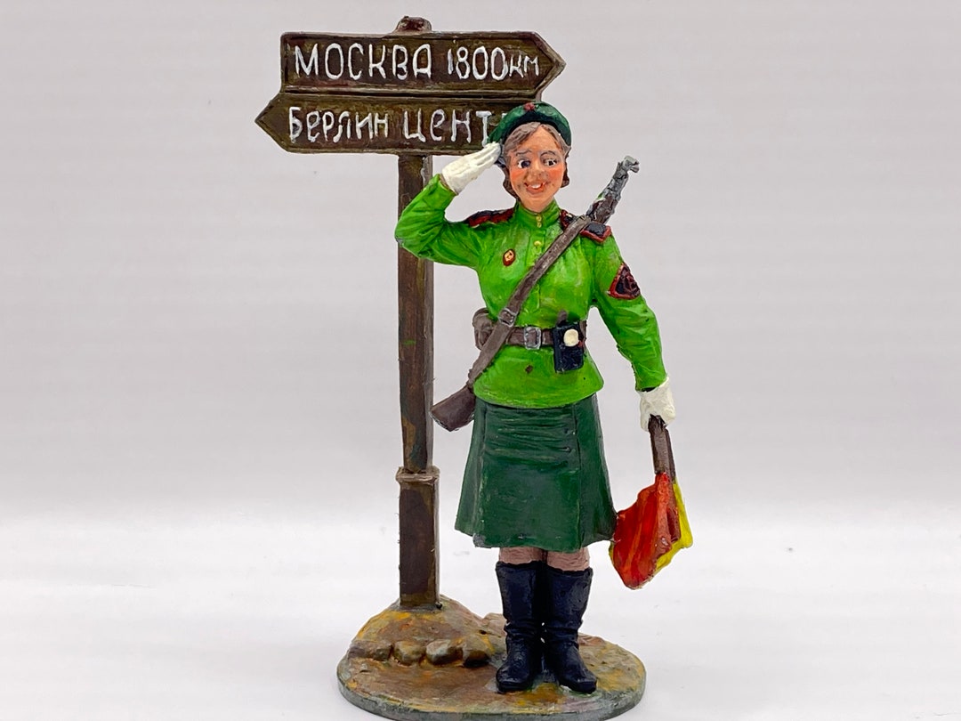 WW2 Figures Soviet Soldier 1/32 Scale Toy Soldier 54mm Pewter Metal ...