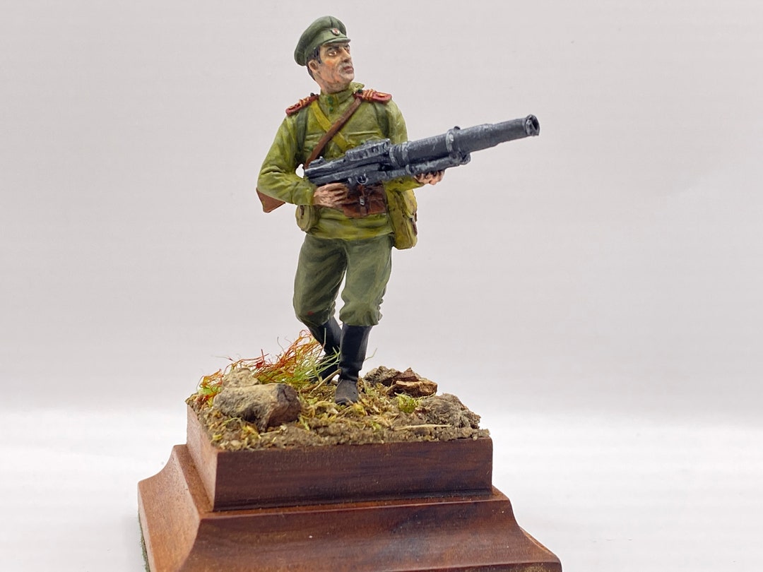 Miniature Figurines WW1 Soldier 54mm Hand Painted 1/32 Scale Pewter ...