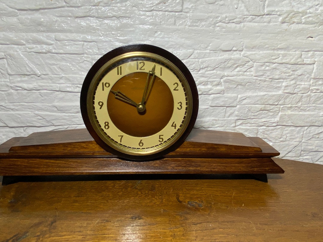 Vesna Spring Vintagel Rare Clock Wooden Desk Clock Wind up Clock USSR ...