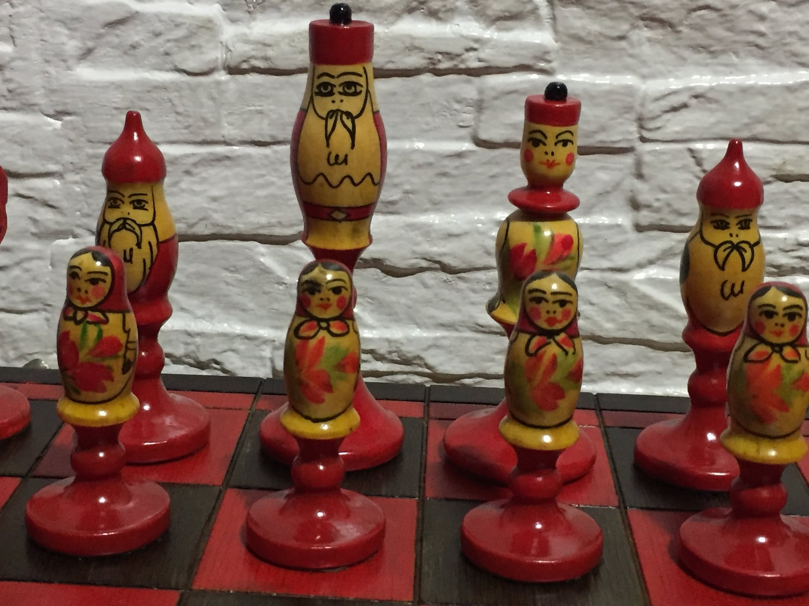 Matryoshka Russian Chess Set // Soviet Vintage Wooden Painted - Etsy