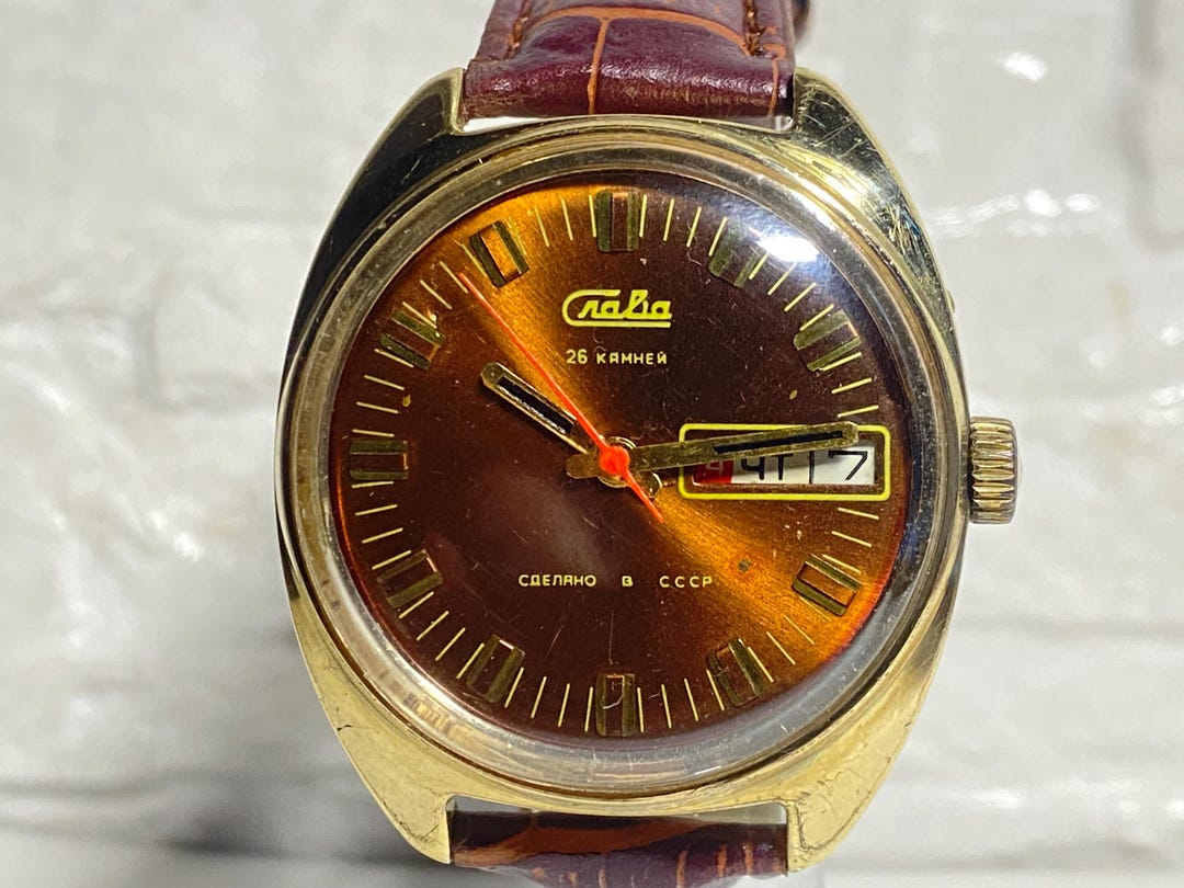 AU 5 Rare Wrist Watch Slava– 26 Jewels Watch Mens Gift for Him Made in ...
