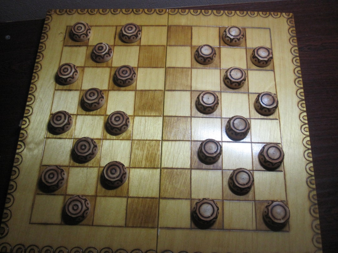 Handmade Checkers Set From Wood / Gift for Him / Good Gift / Handmade ...