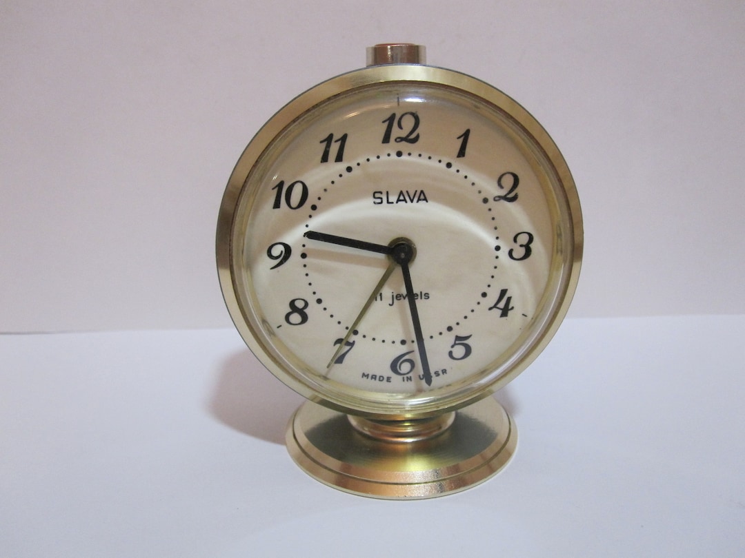 Slava Desk Alarm Clock, Vintage Russian Watch, Vintage Clock, Soviet ...