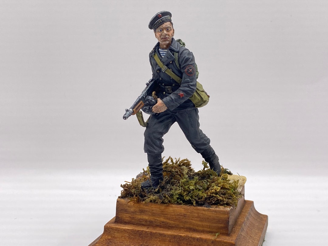 Miniature Figurines Soviet Sailor 54mm Hand Painted 1/32 Scale Pewter ...
