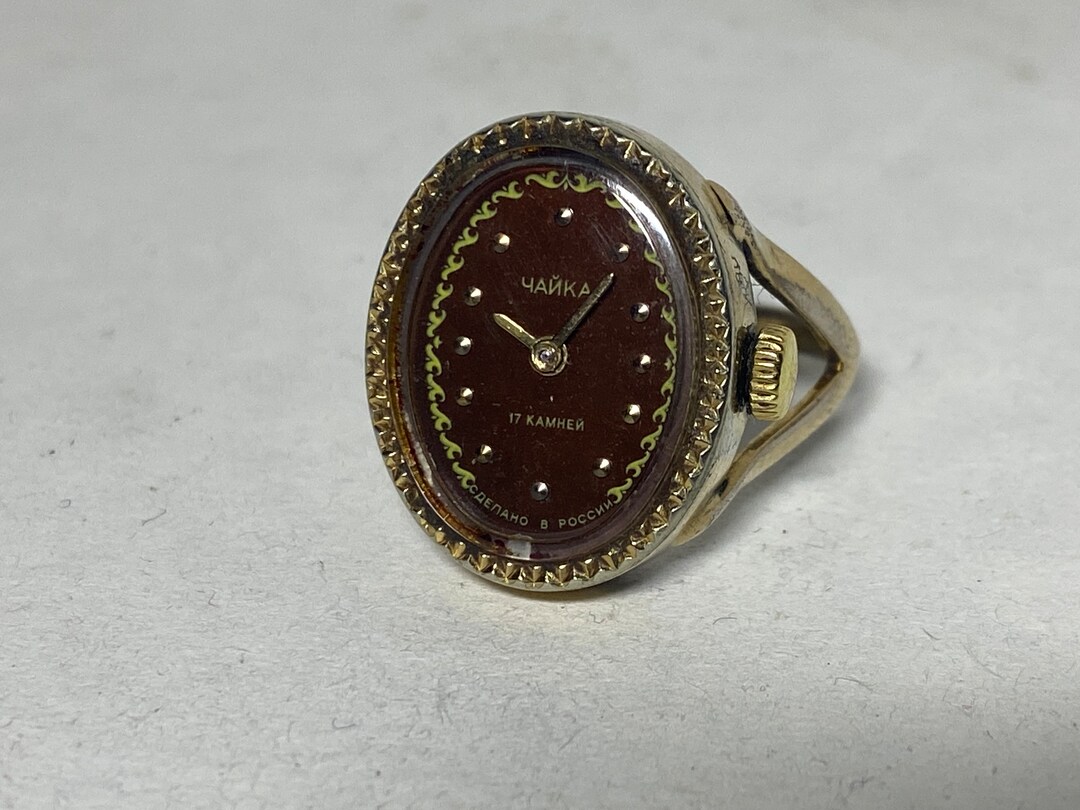 AU CHAYKA Signet Vintage Lovely USSR Soviet Mechanical Openwork Ladies ...