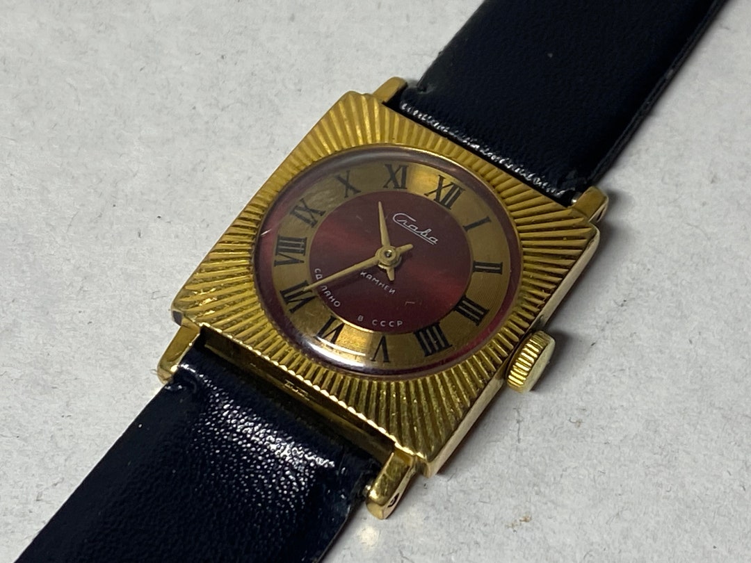Slava Ladies Watch,russian Watch,gold Jewel Watch,gold 17 Jewels ...