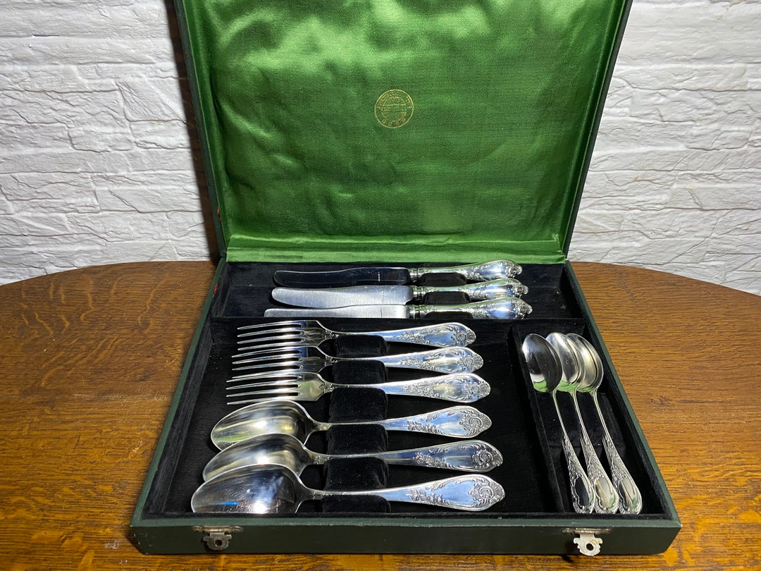 Soviet Cutlery. Set of 12 Vintage Russian USSR Silver Plate Spoons ...