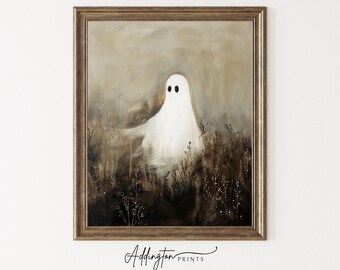 Halloween Decor Ghost Print | Ghost Wall Art | Spooky Halloween Decor ...