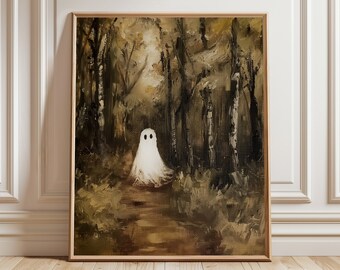 Halloween Decor Ghost Print Ghost Wall Art Spooky Halloween Decor Cute ...