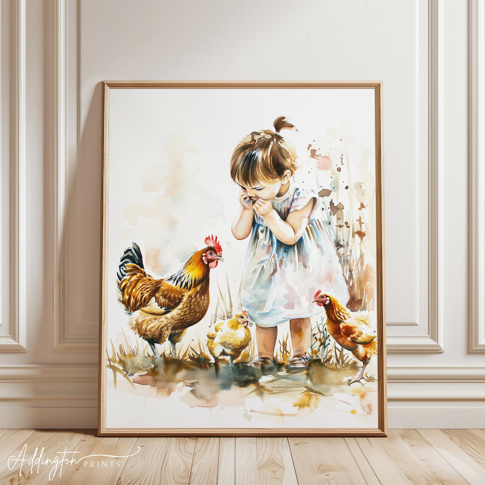Chicken Wall Art Print | Chicken Print | Girl | Bird Art | Farmhouse ...