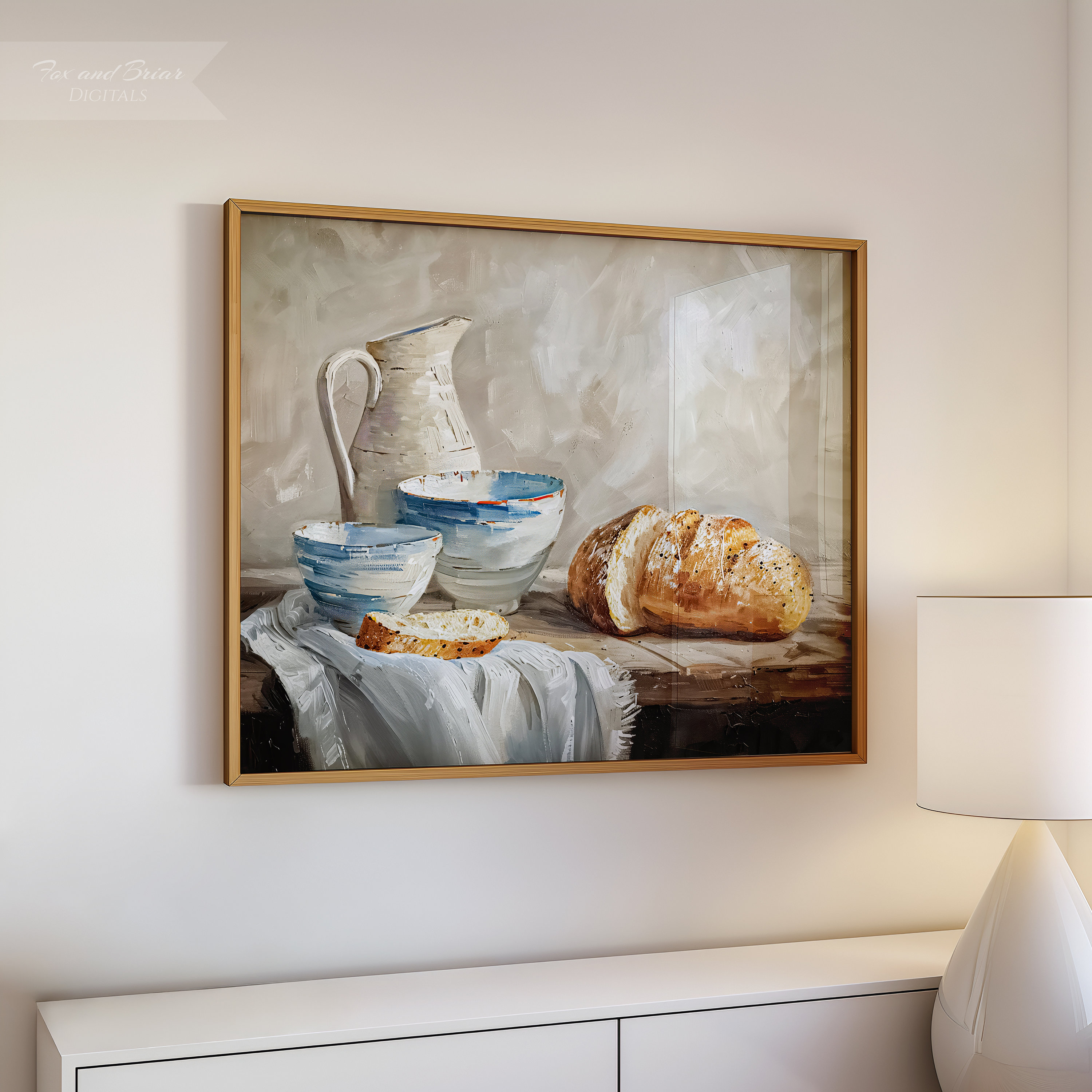 Farmhouse Kitchen Still Life Painting Wall Art Oil Painting Vintage ...