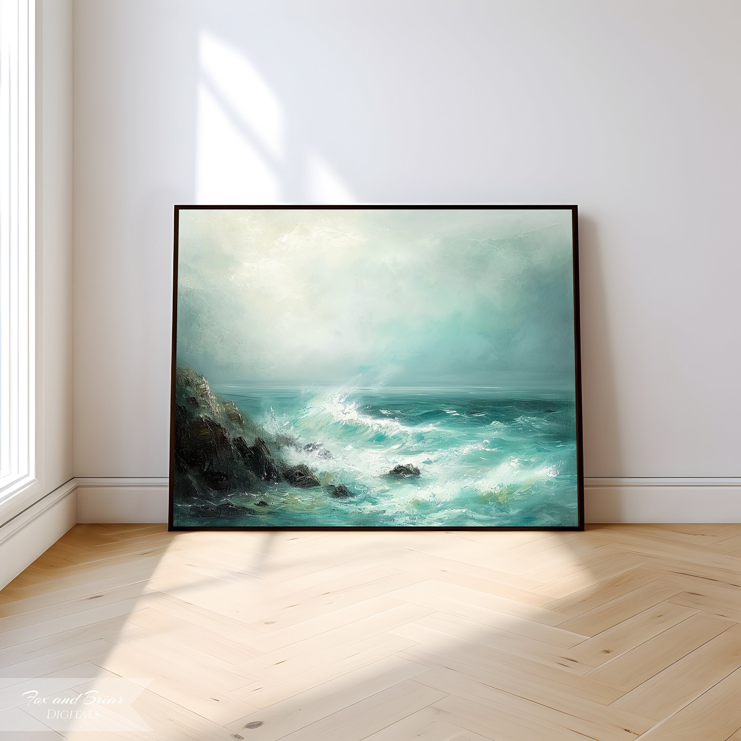 Ocean Waves Art Print Ocean Wall Art Ocean Print Surf Print Impasto ...