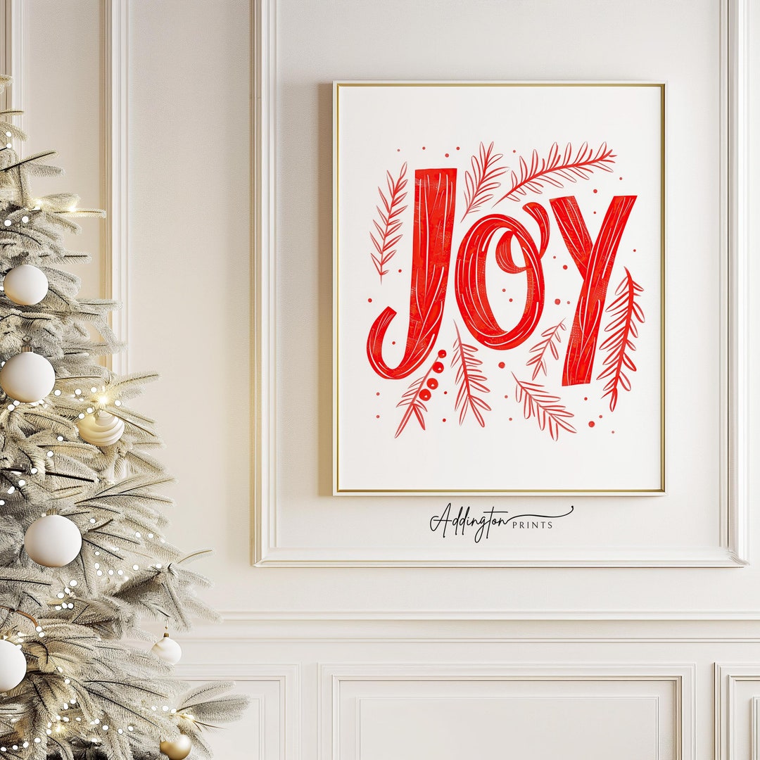 Joy Christmas Art Print | Wall Art | Christmas Quote | Christmas Print ...