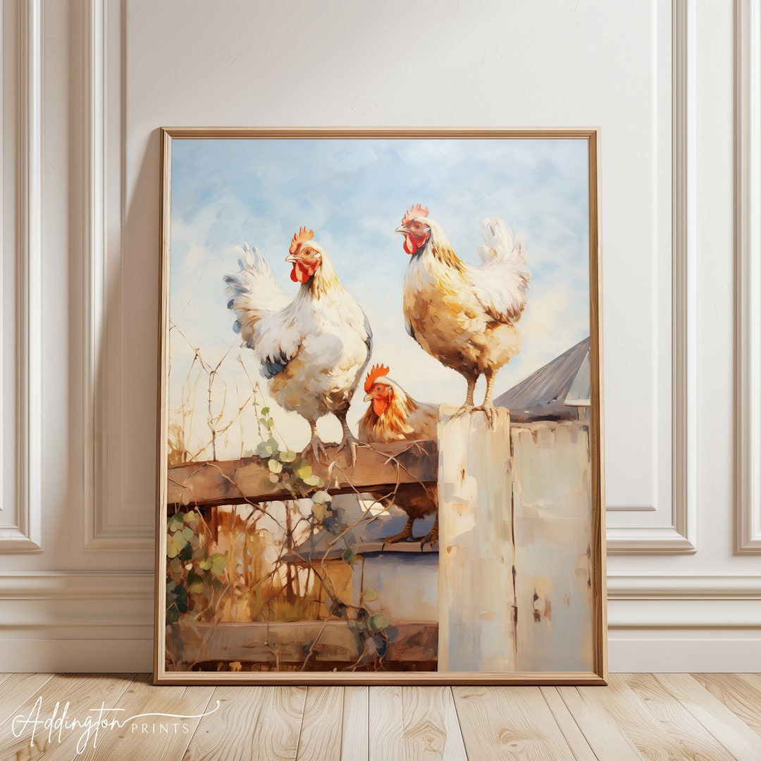 Chicken Wall Art Print | Chicken Print | Bird Art | Farmhouse Wall ...