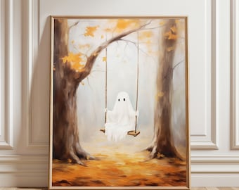 Halloween Decor Ghost Print | Ghost Wall Art | Spooky Halloween Decor ...
