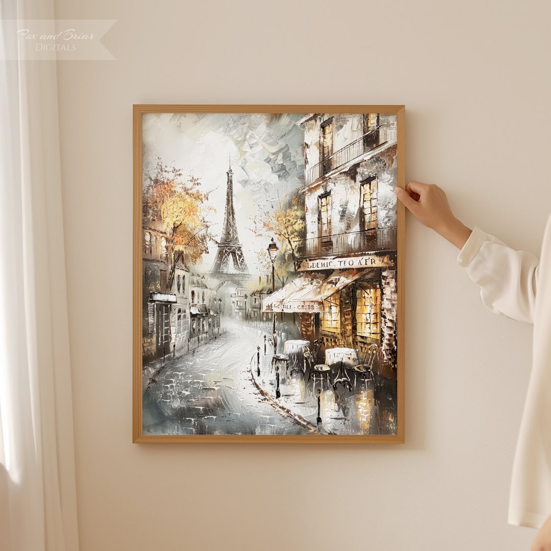 French Art Print | Eiffel Tower Paris Wall Art | France Oil Painting ...