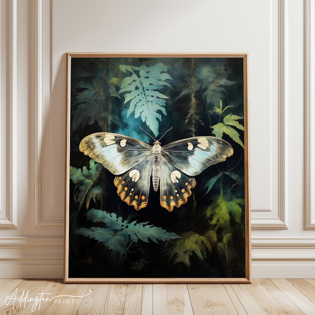 Moth and Botanicals Wall Art | Insect Art | Nature Wall Art ...
