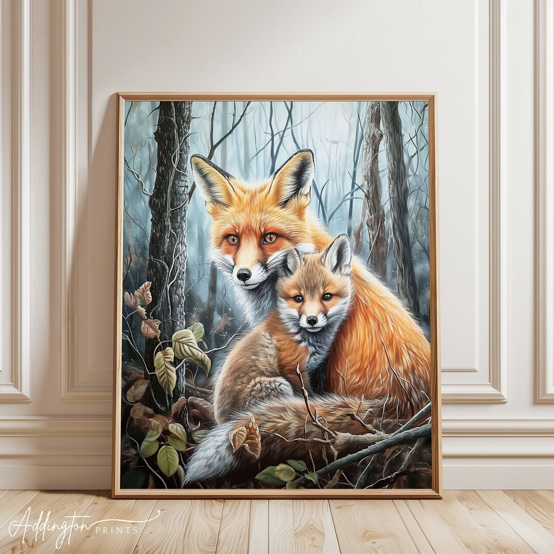 Red Fox in the Woods, Botanicals | Forest Decor | Fox Baby Wall Art ...