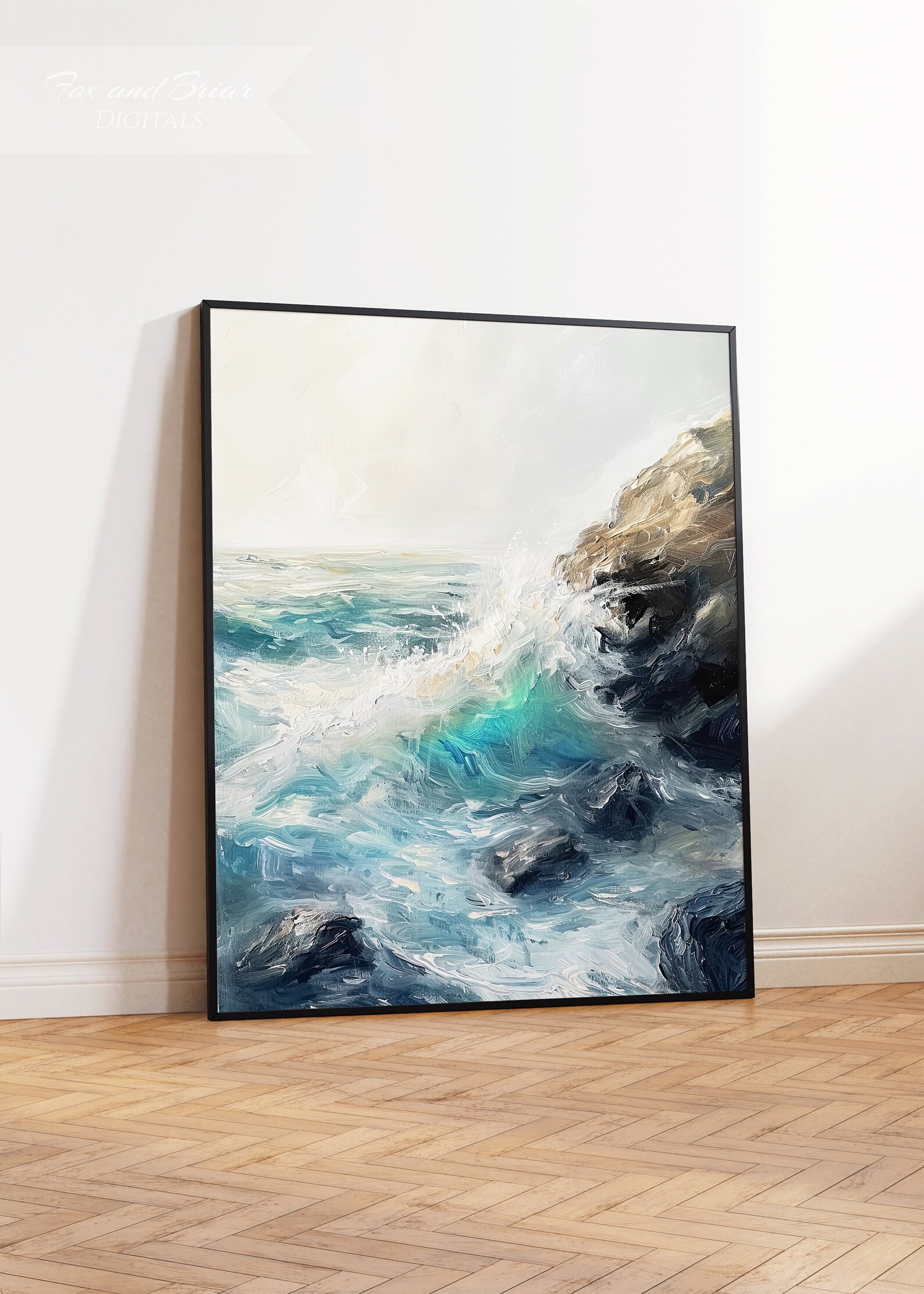 Ocean Waves Art Print | Ocean Wall Art | Oil Painting | Surf Print ...