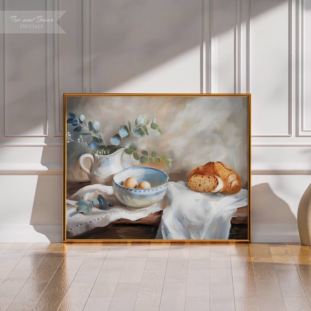 Farmhouse Kitchen Still Life Painting Wall Art Oil Painting Vintage ...