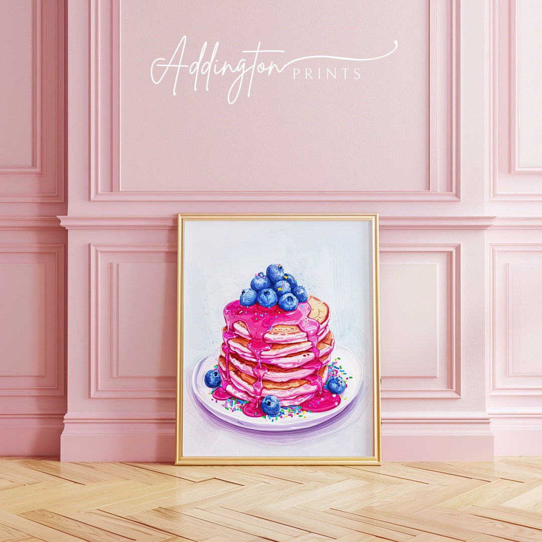 Pink Pancakes Art Print | Girly Trendy Wall Art | Food Art Poster ...