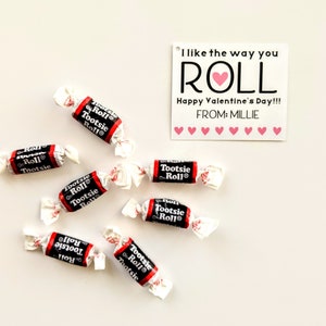 PRINTED I Like the Way You Roll Happy Valentine's Day Gift Tags - Etsy