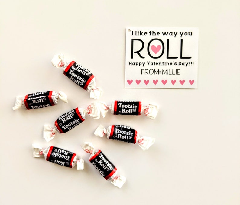 PRINTED I Like the Way You Roll Happy Valentine's Day Gift Tags - Etsy