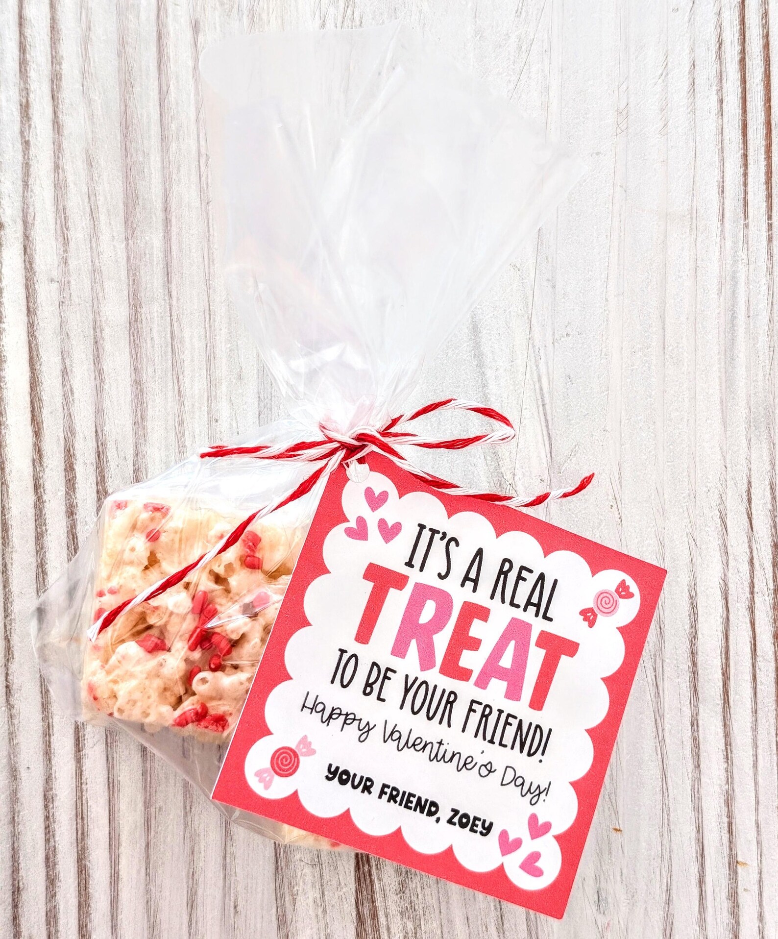 PRINTED It's a Real Treat to Be Your Friend Valentine Tag - Etsy