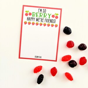 I'm Berry Glad We're Friends PRINTED Valentine Tags - Etsy