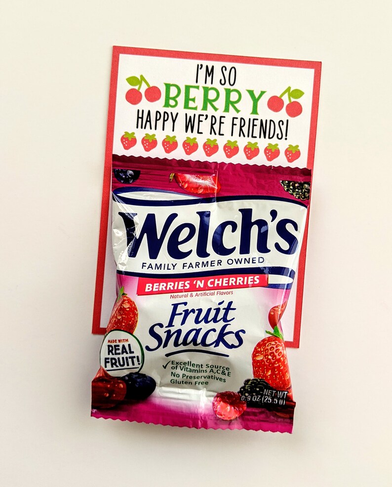 I'm Berry Glad We're Friends PRINTED Valentine Tags - Etsy